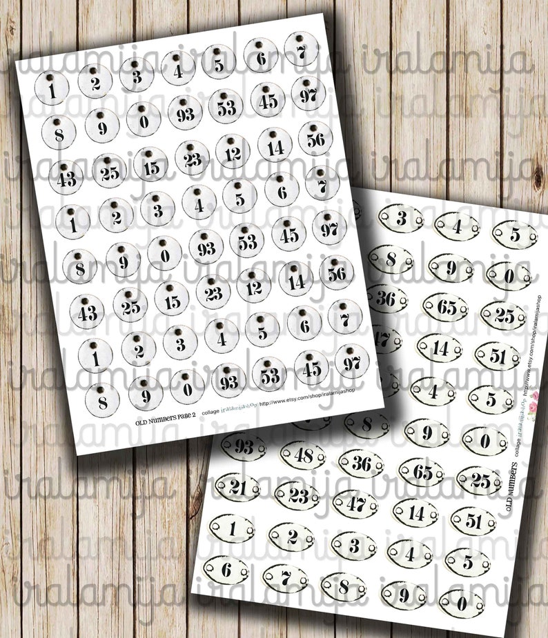 Printable OLD NUMBERS / Digital Images / Printable Download / - Etsy