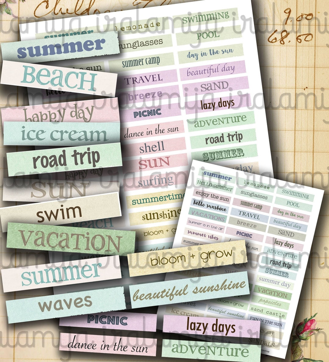 SUMMER SENTIMENTS Digital Download - Junk Journal - Sentiments ...