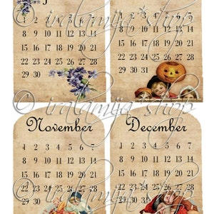 Printable Calendar / Calendar SHEETS / Printable Digital Images ...