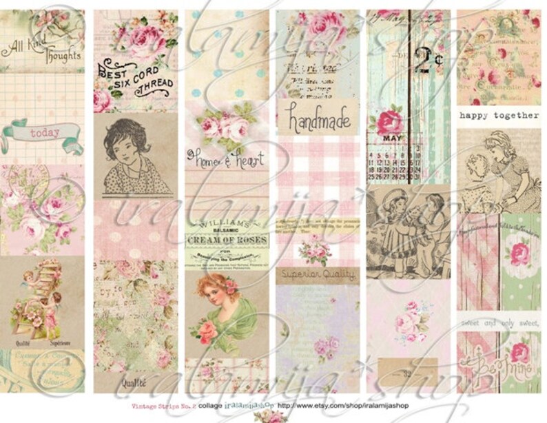 VINTAGE STRIPS No. 2 Printable Images -printable Download / Vintage ...