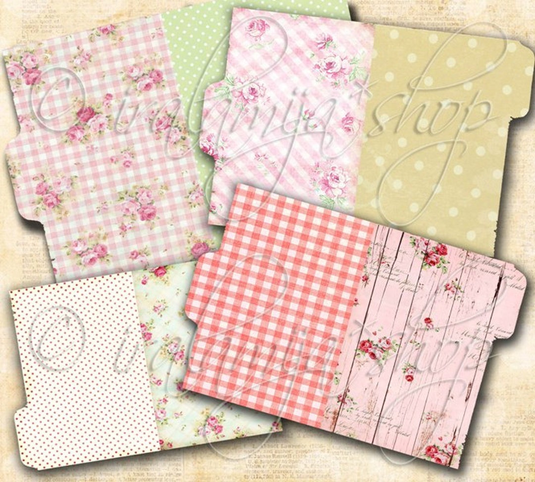 SHABBY MINI FOLDERS Printable Collage Digital Images -printable ...