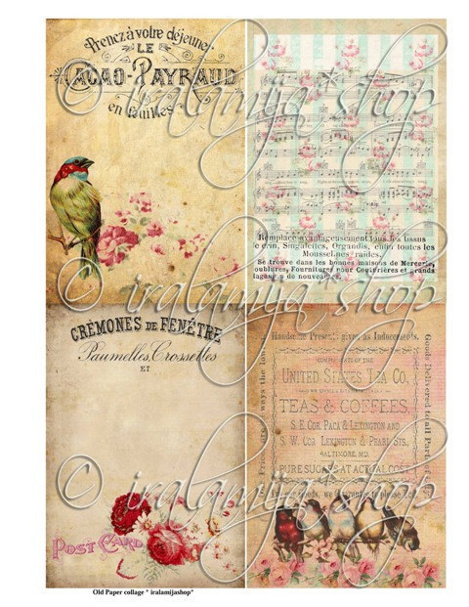 OLD PAPER Printable Digital Images printable Download File - Etsy