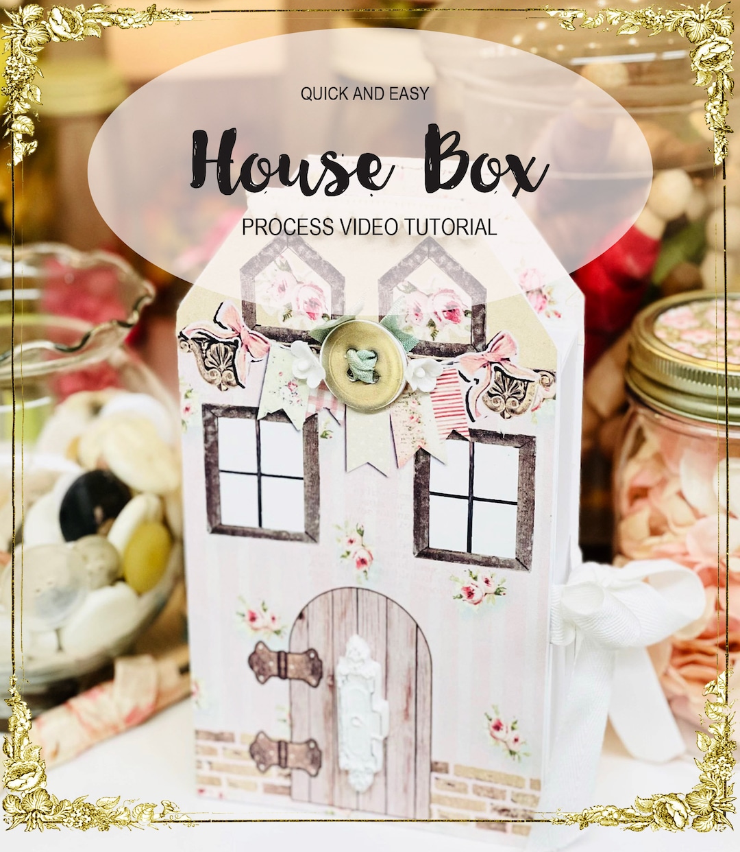 House Box TUTORIAL, DIY House Box, Mini Box, Handmade Paper Boxes, Paper Box Tutorial, Box Paper ...
