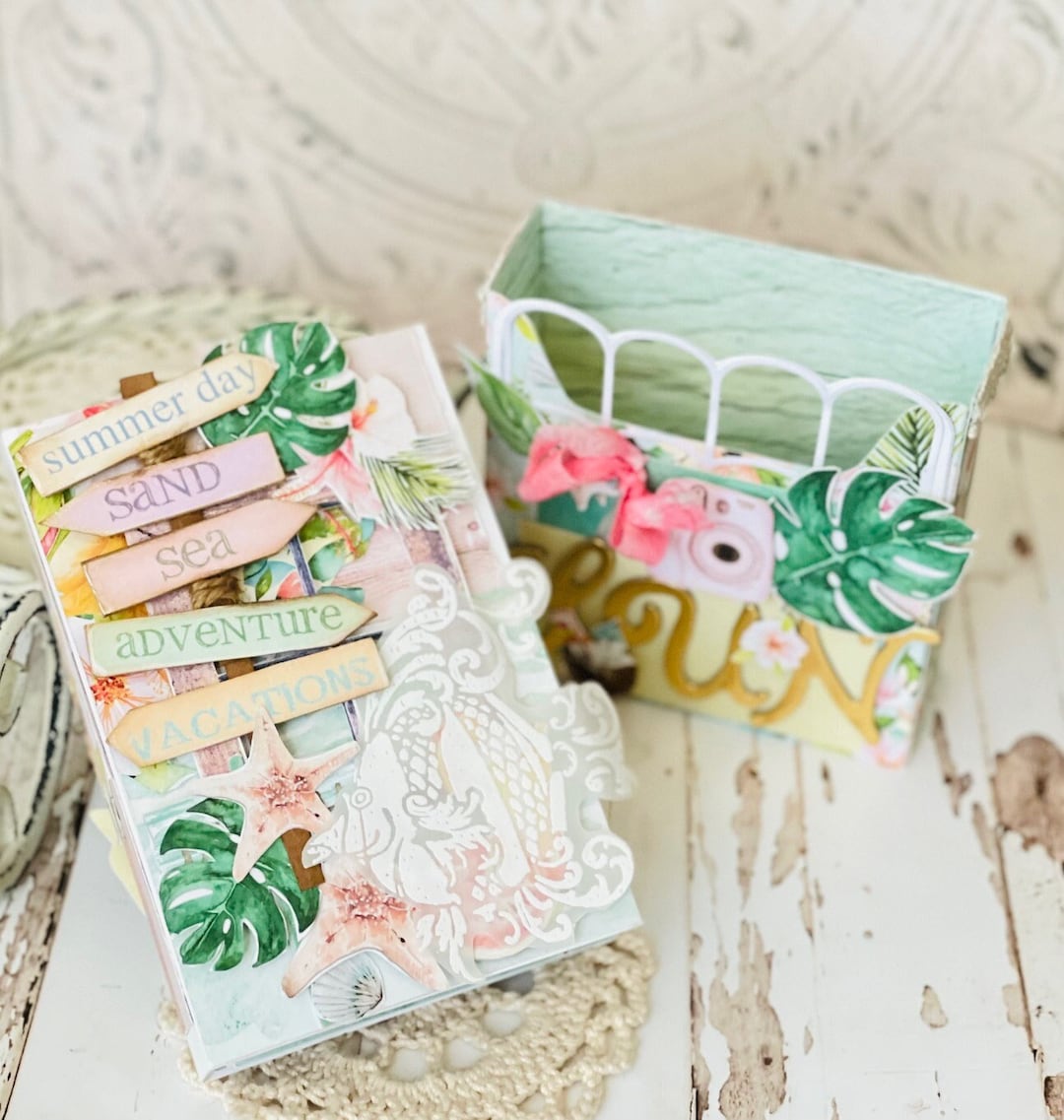 Scrapbook Album SUMMER Mini Album - Paper Album - Handmade Gifts - Mini ...