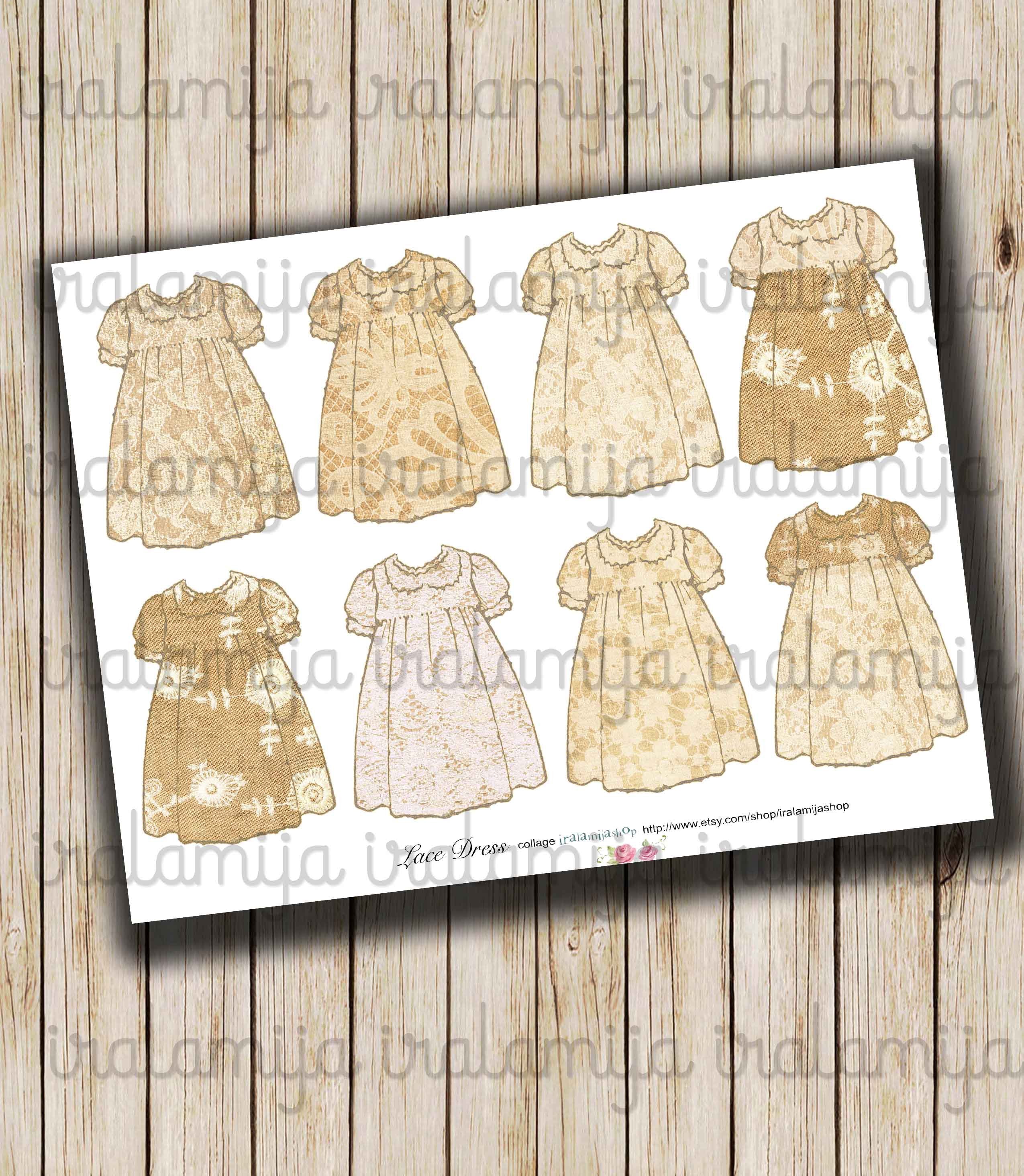 Printable Dress / LACE DRESS / Digital Images / Girl Dress Clip Art ...