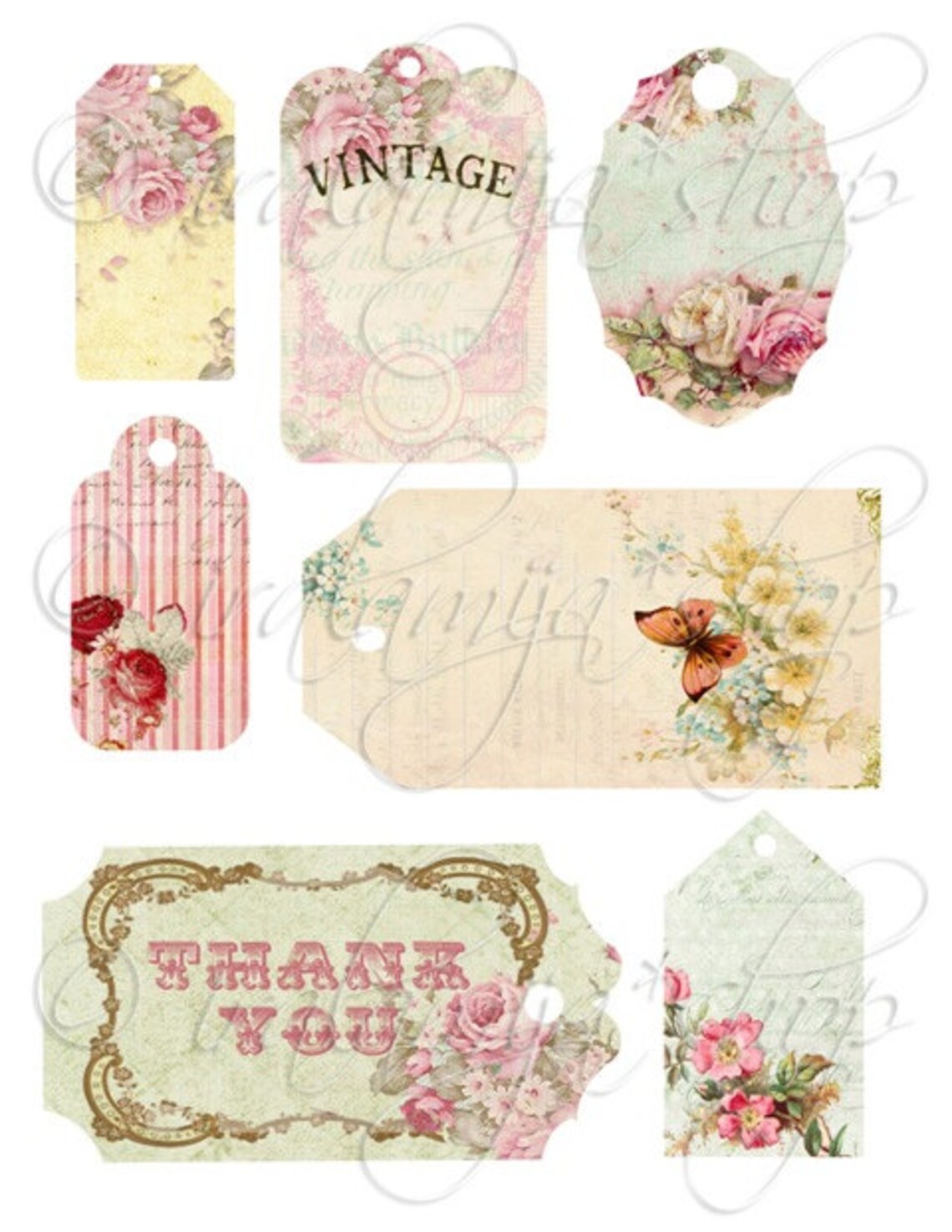 Printable Images / BIG TAGS / Printable Tags / Digital Images - Etsy