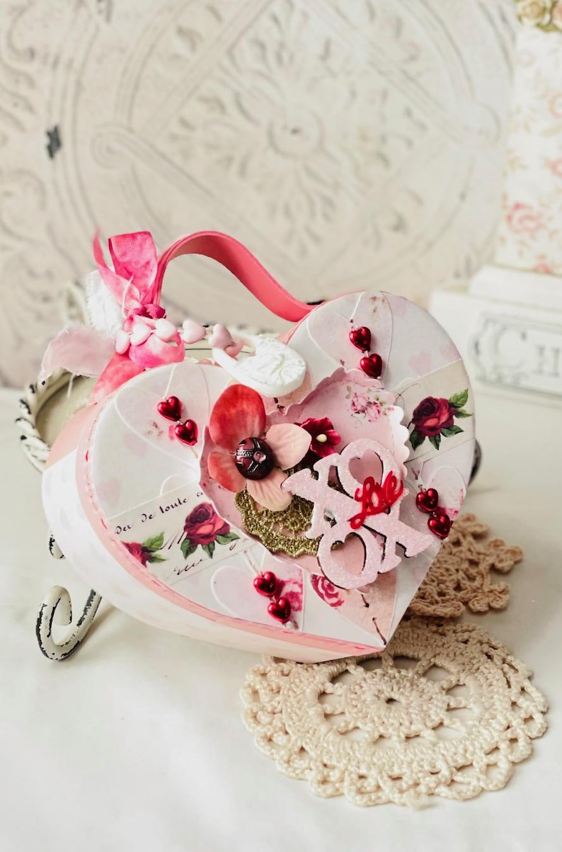 Heart SUITCASE Box, MINI Valentine BOX, Handmade, Gift, Valentine's Day ...