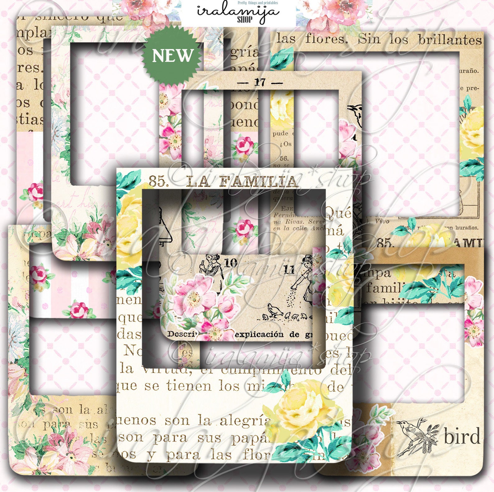 Printable Photo Frames / Flourish PHOTO FRAMES / Digital - Etsy