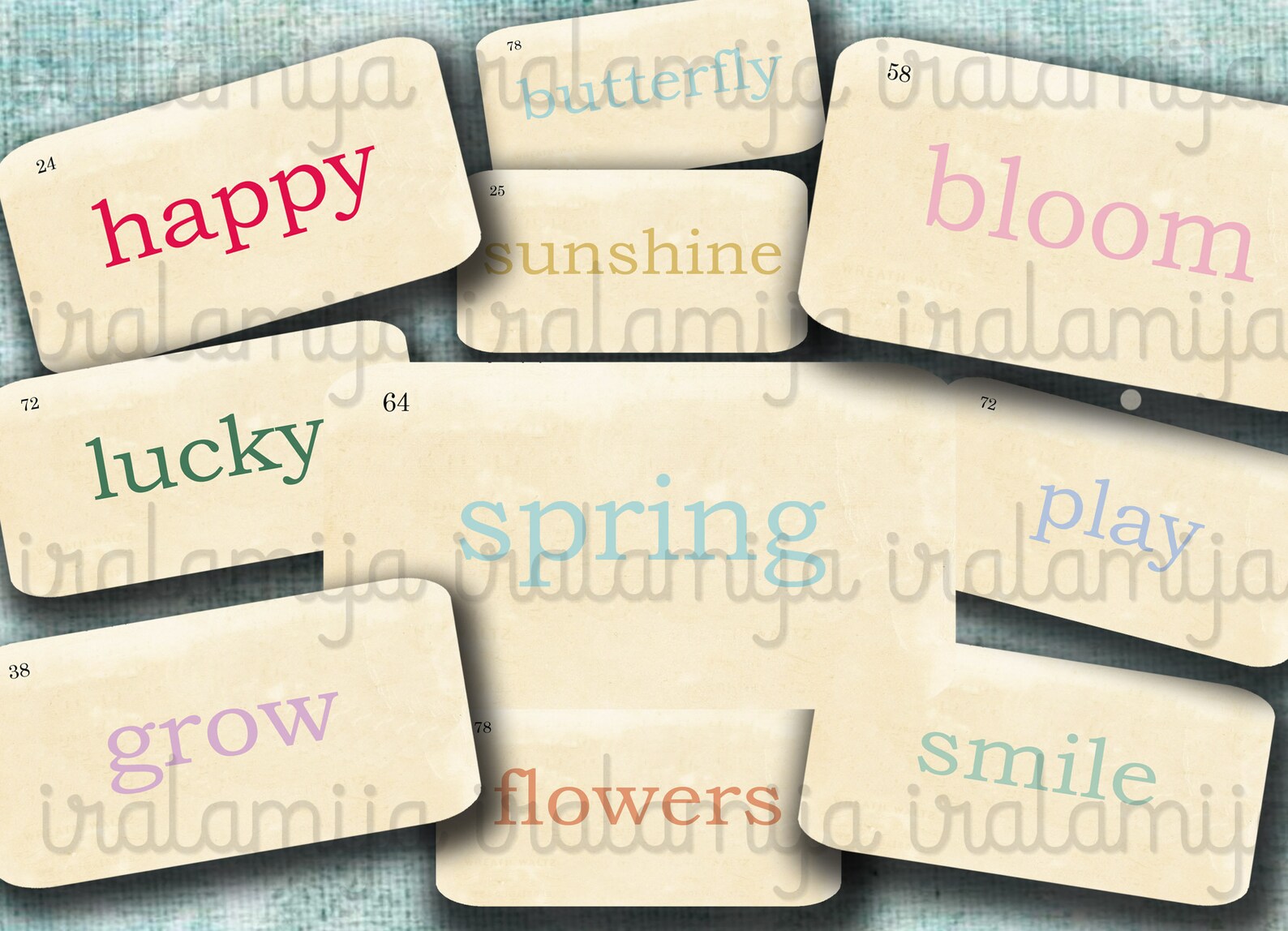 Spring FLASHCARDS Collage Digital Images printable Download | Etsy
