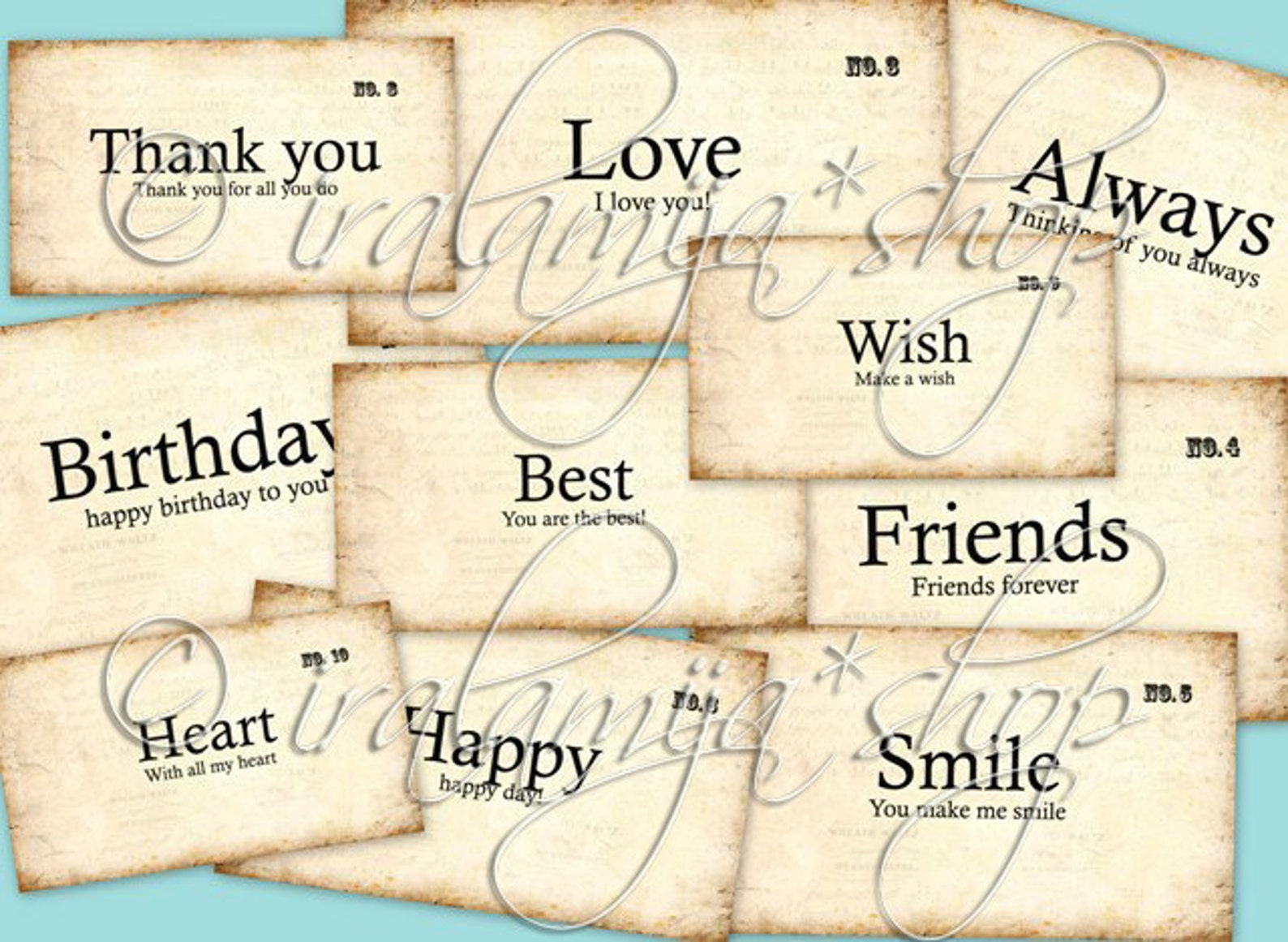 ALWAYS FLASHCARDS Collage Digital Images printable Download - Etsy