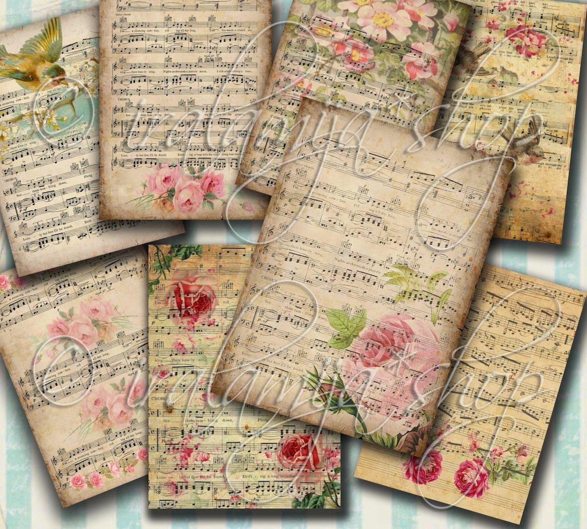 MUSIC NOTES Images / printable download / Music Sheet / | Etsy