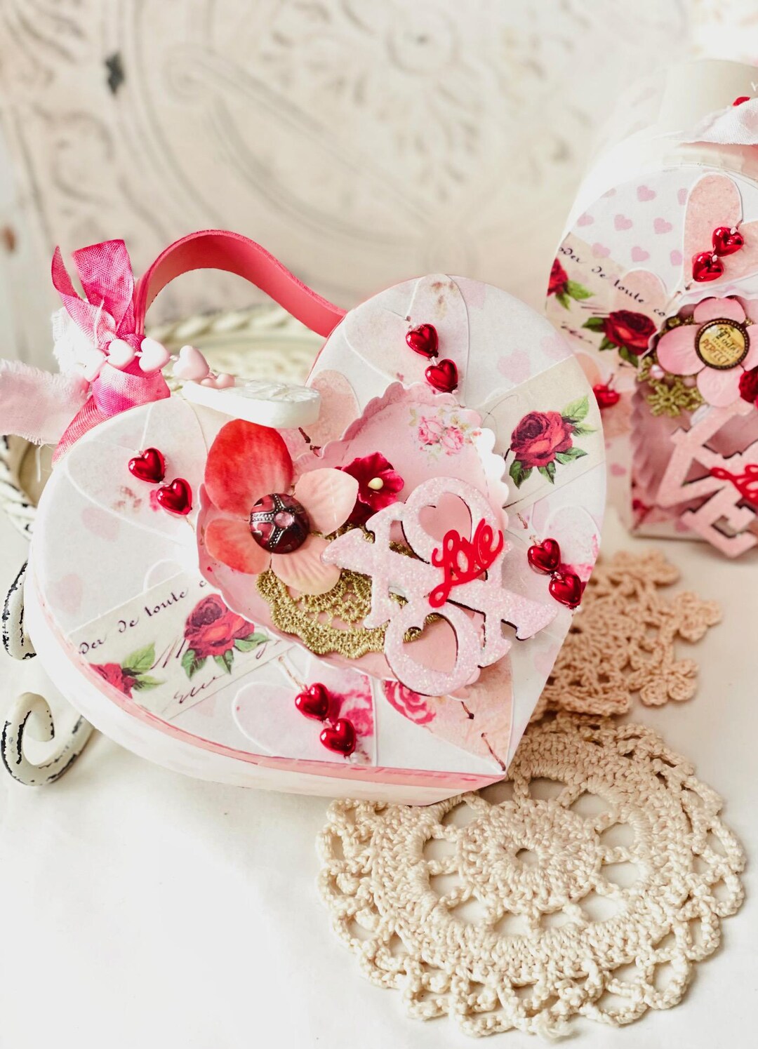 Heart SUITCASE Box, MINI Valentine BOX, Handmade, Gift, Valentine's Day ...