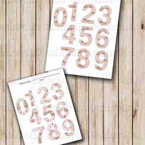SHABBY NUMBERS Junk Journal, Numbers, Cut Outs, Planner, Tags, Roses ...