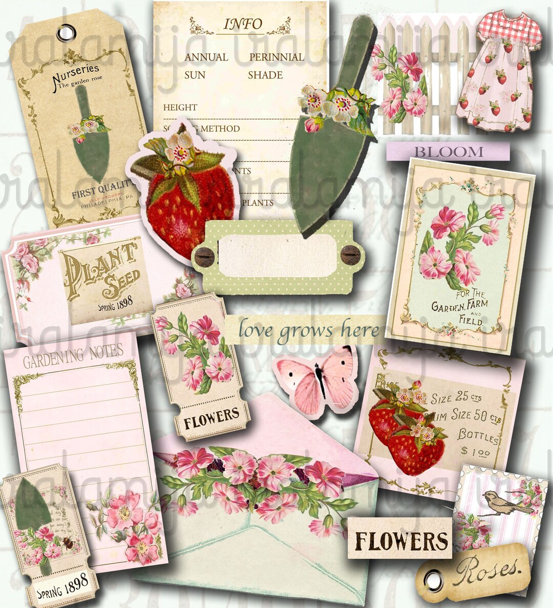 My GARDEN Junk Journal Kit Printable / Digital Images Garden Digital ...