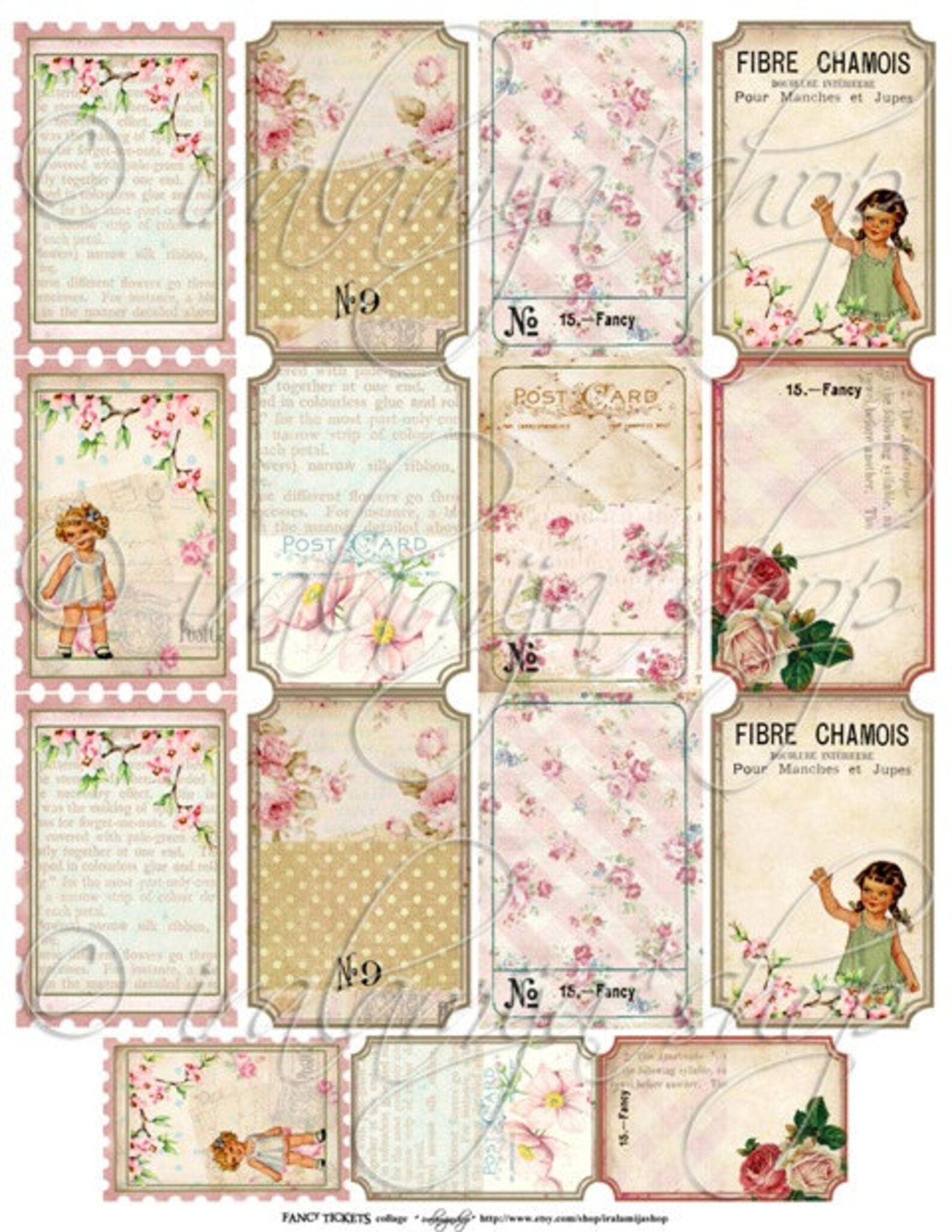 FANCY Tickets Collage Digital Images printable Download File | Etsy