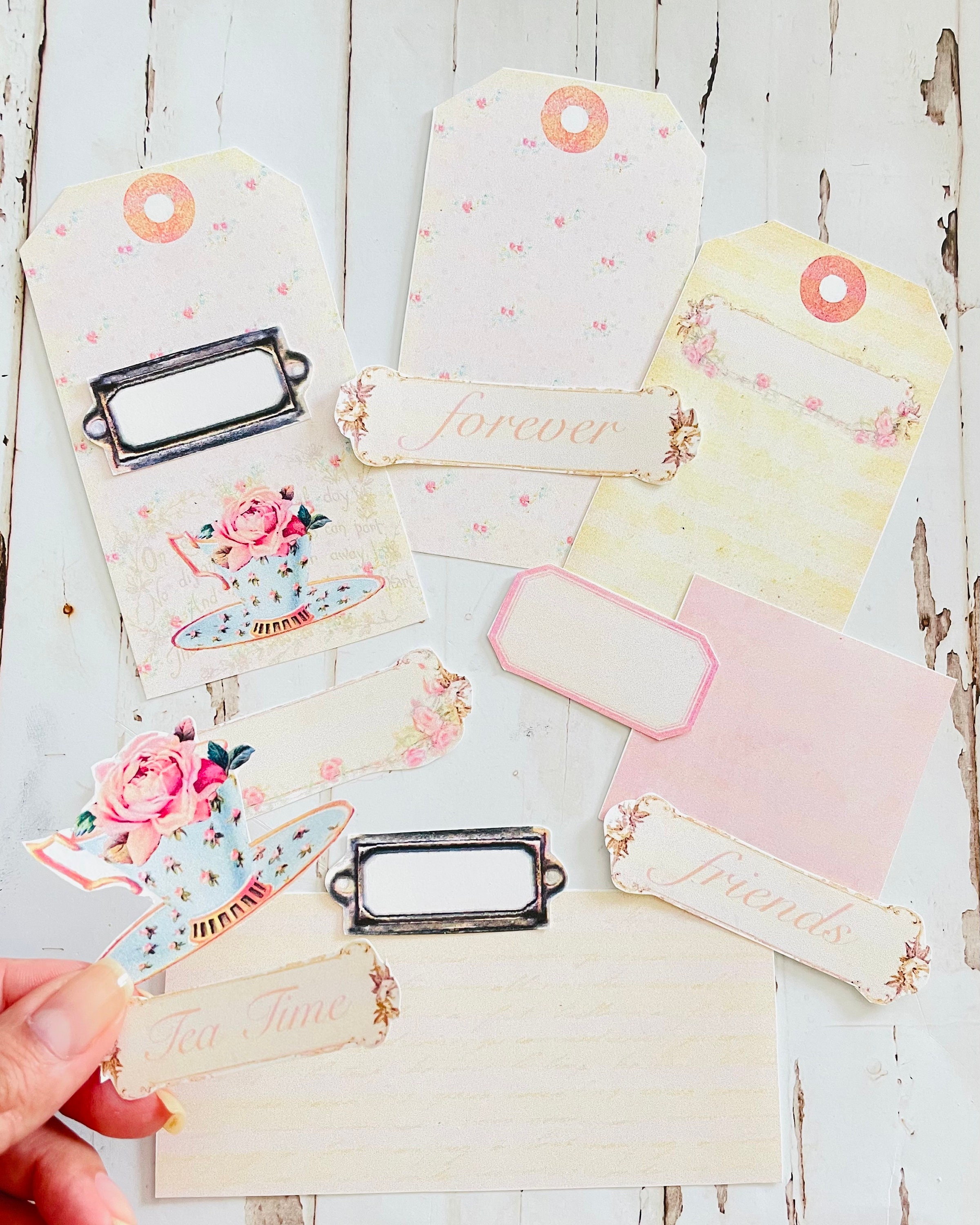 Tea Time No.2 Printable Download - Printable Paper -shabby Digital Kit ...