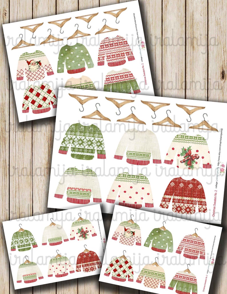 CHRISTMAS SWEATER / Digital Download, Vintage, Iralamijashop, Printable ...