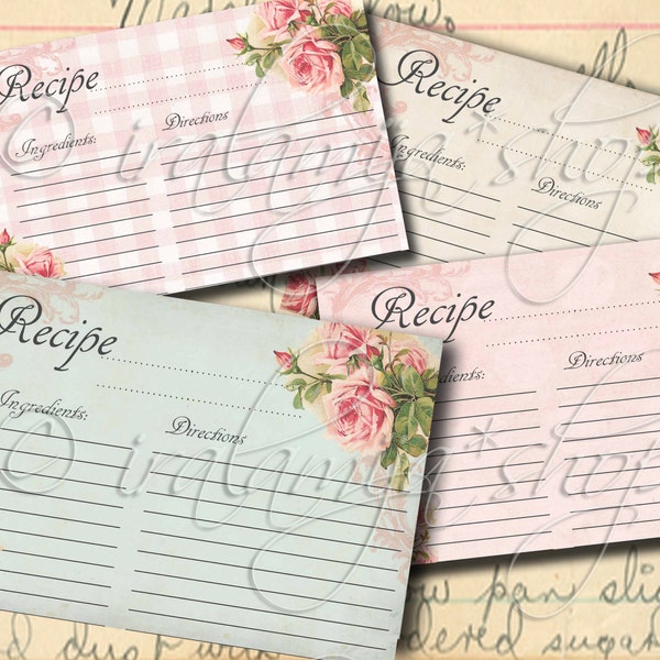 Retro Recipe Cards - Etsy