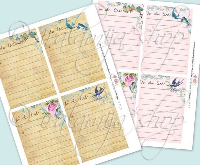 Printable Cards TO DO LIST Collage Digital Images printable - Etsy