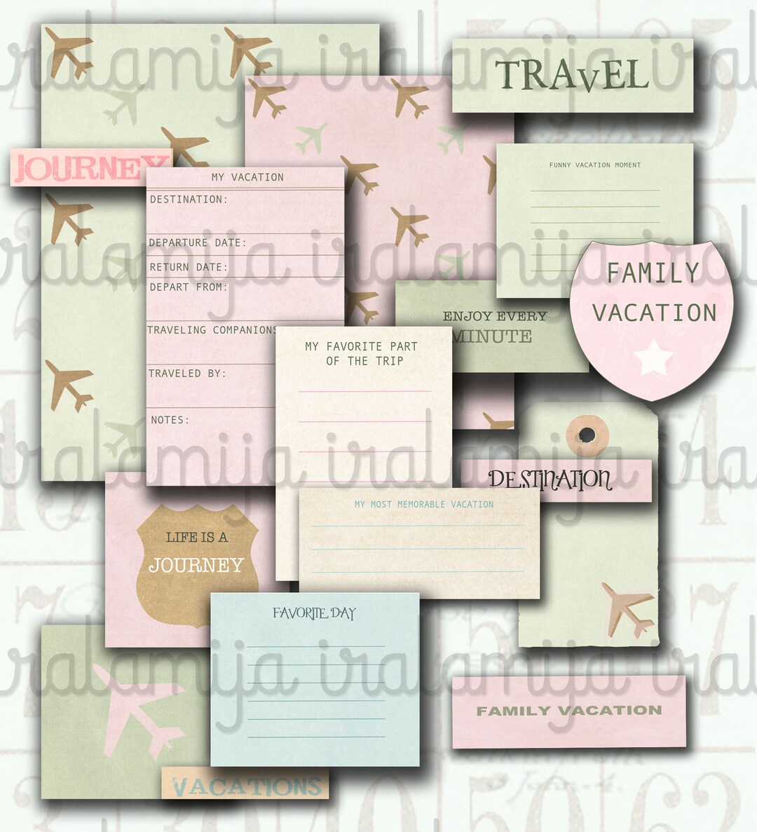 TRAVEL Junk Journal / Digital Download Travel Log / Printable Download ...