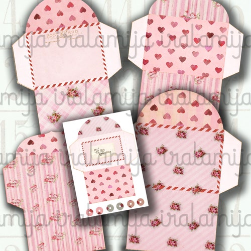 VALENTINE ENVELOPES Printable Digital Images / Valentines Day - Etsy