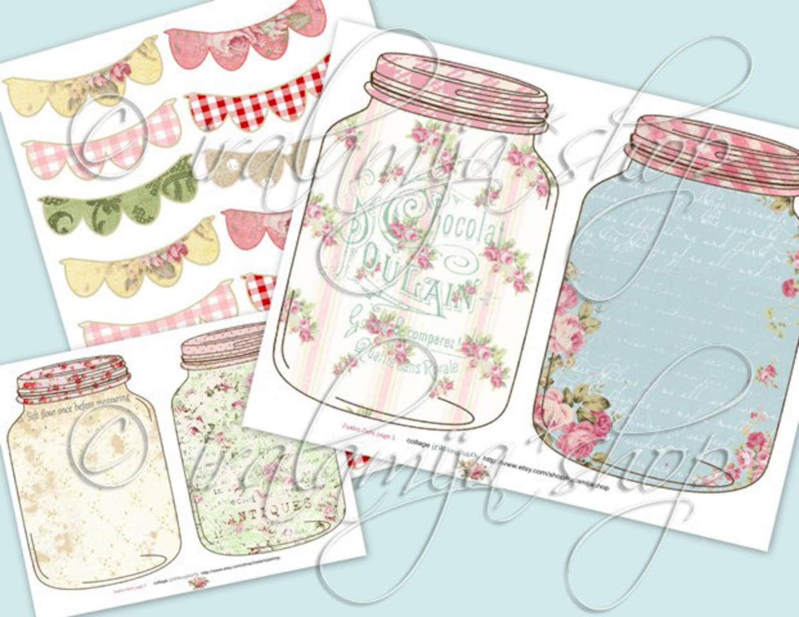 JUMBO JARS Collage Digital Images printable Download File - Etsy