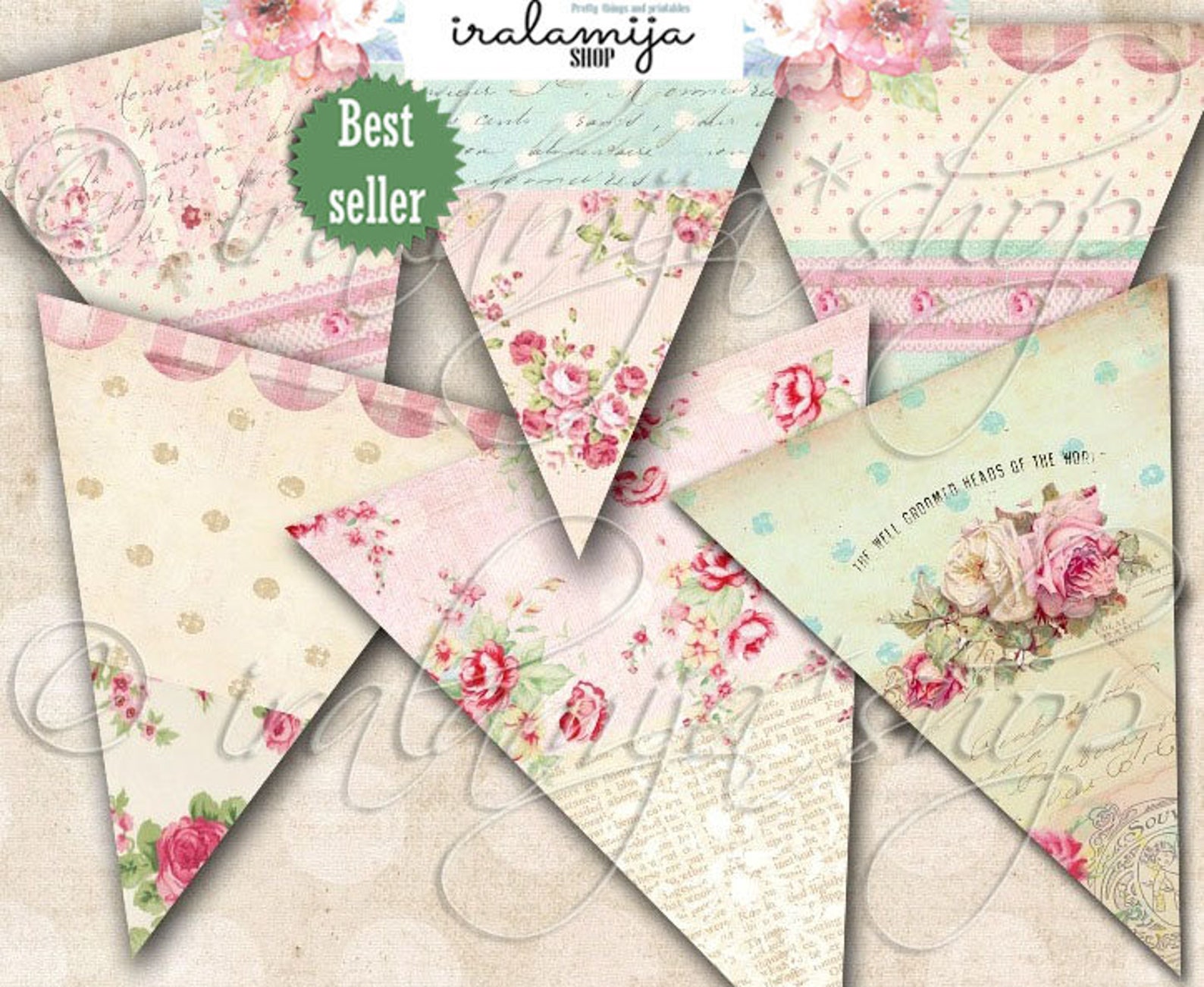 Printable Banners / SHABBY BANNERS Collage Banners Digital Images ...