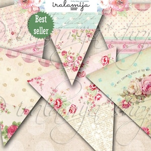 Printable Banners / SHABBY BANNERS Collage Banners Digital Images ...