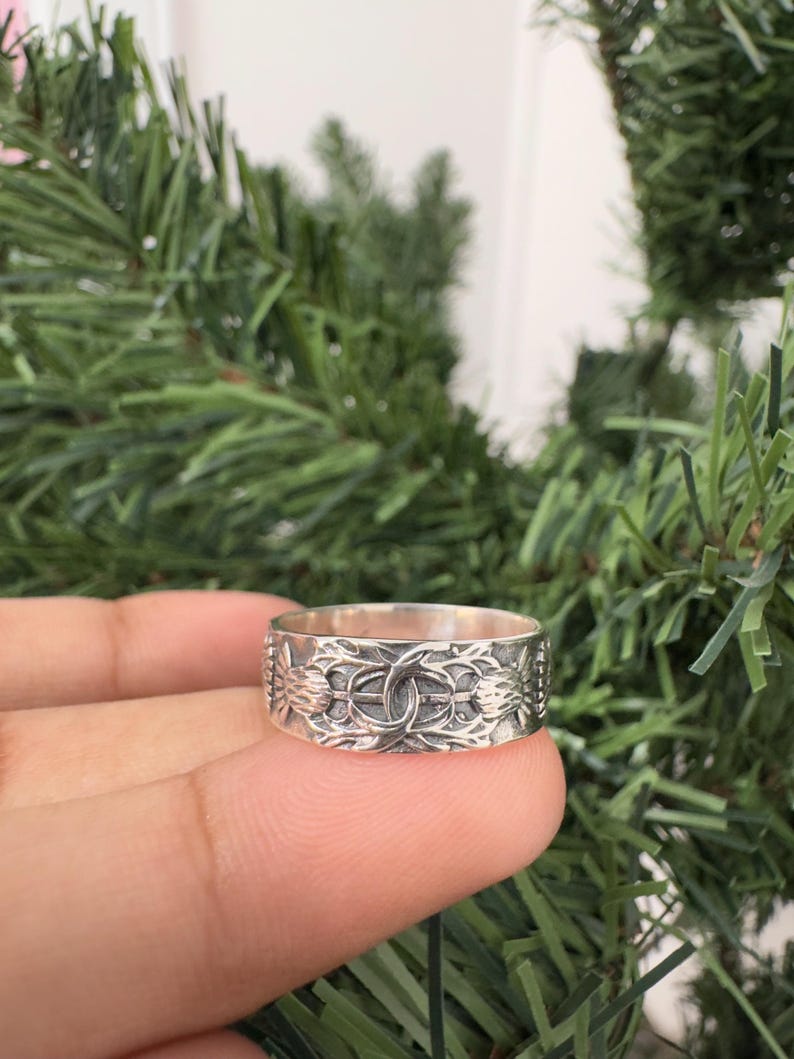 Scottish Thistle Design | Wedding Ring | Scottish Flower Ring | Celtic ...