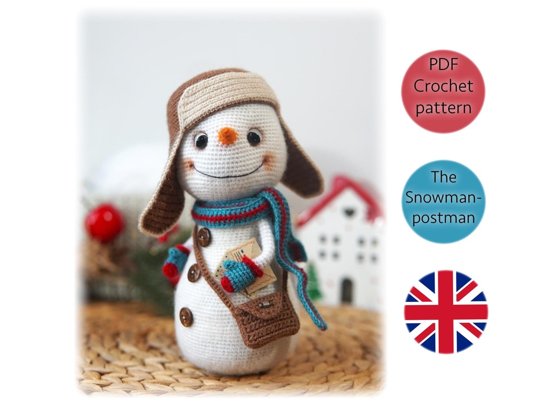 Snowman-postman Crochet Pattern. Snowman Amigurumi Toy. Digital PDF ...