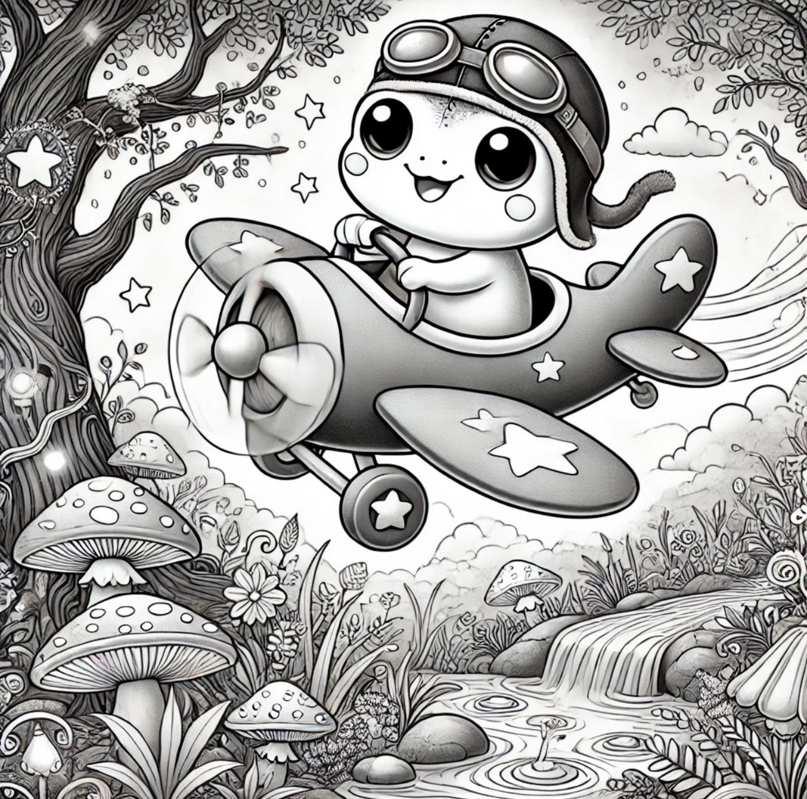 Quappi the Tadpole- Adorable Coloring Pages of a Sporty Tadpole - Etsy