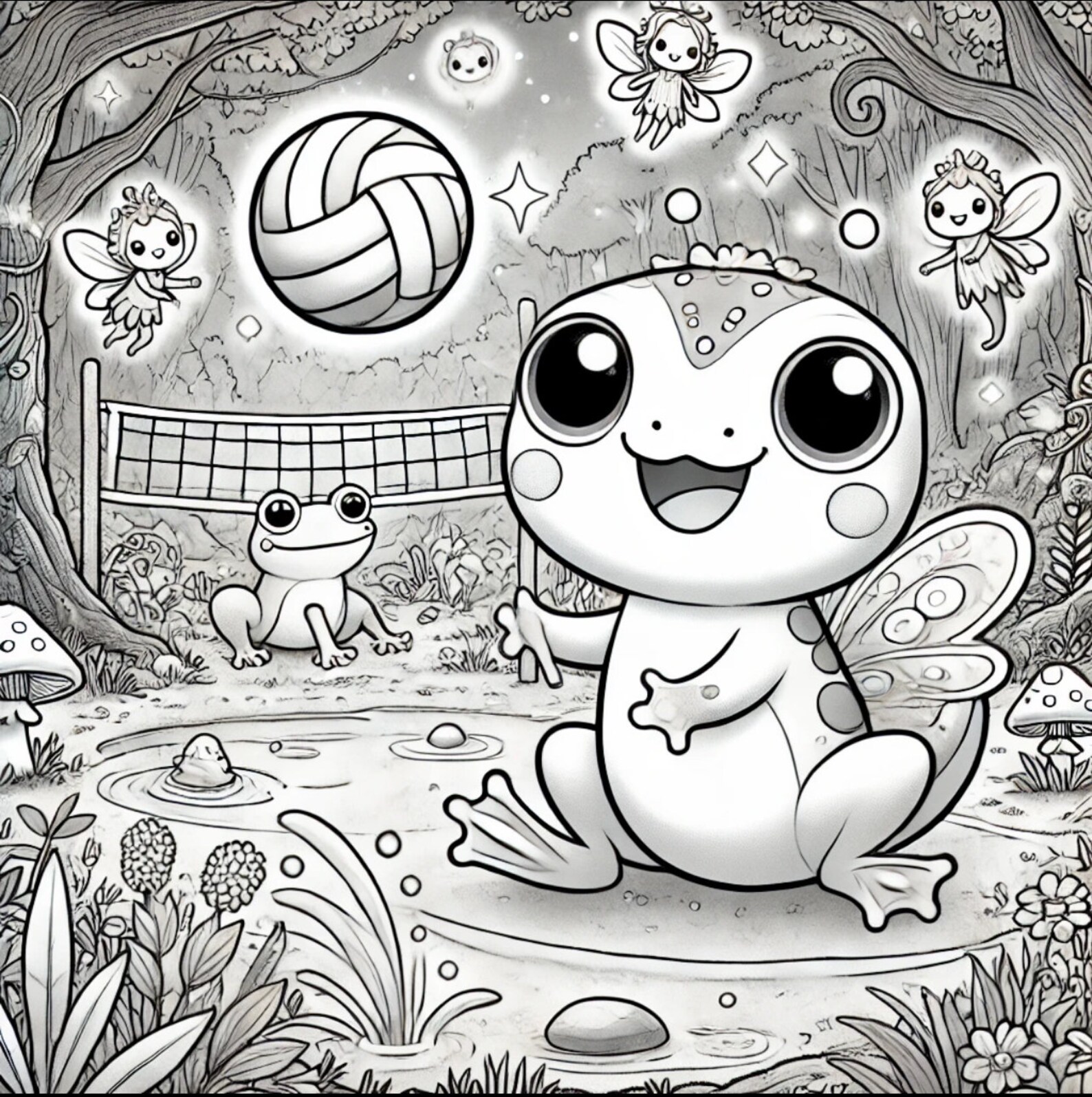 Quappi the Tadpole- Adorable Coloring Pages of a Sporty Tadpole - Etsy
