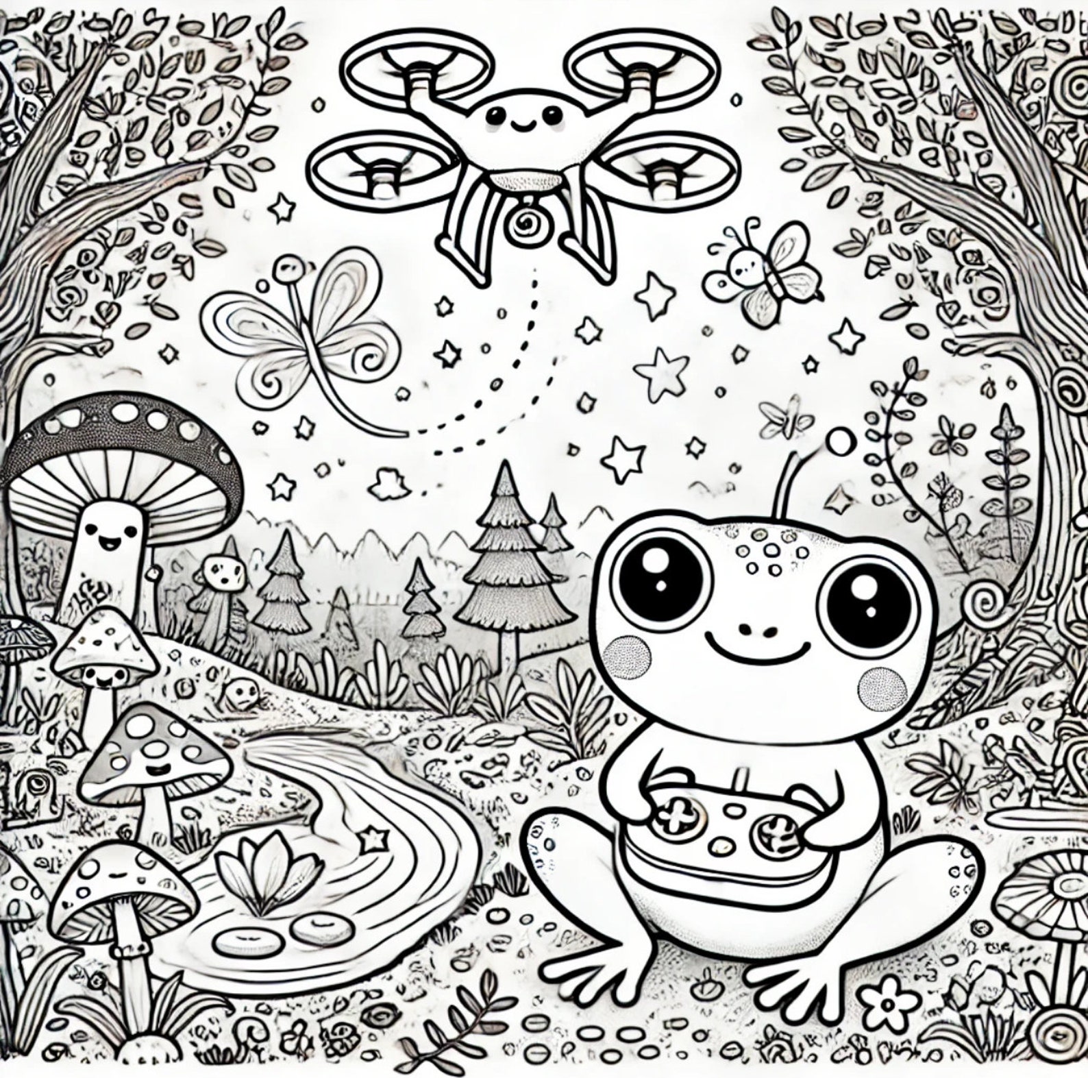 Quappi the Tadpole- Adorable Coloring Pages of a Sporty Tadpole - Etsy