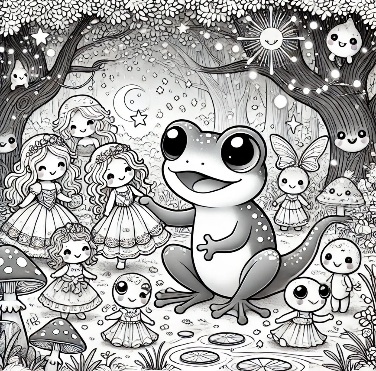 Quappi the Tadpole- Adorable Coloring Pages of a Sporty Tadpole - Etsy