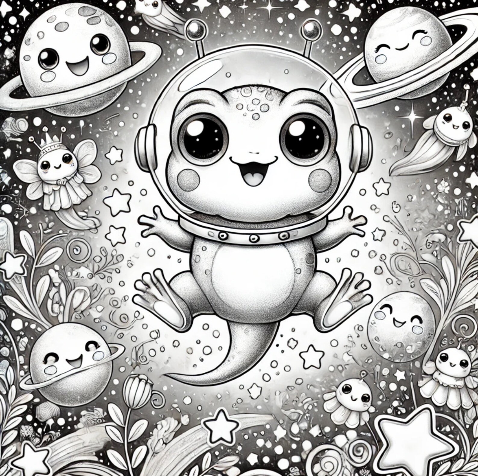 Quappi the Tadpole- Adorable Coloring Pages of a Sporty Tadpole - Etsy