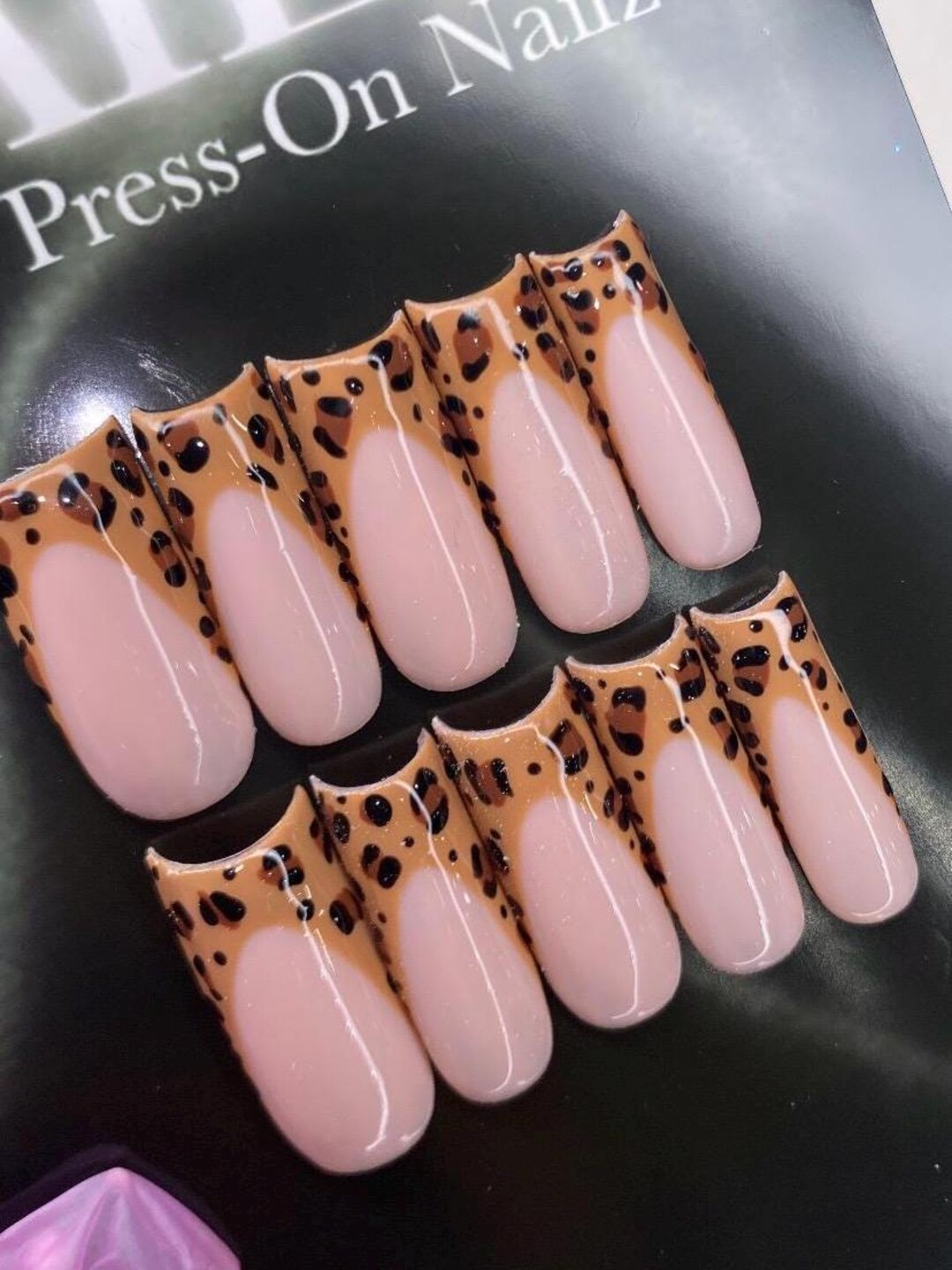 Lux Cheeta Girly Set | Cheeta Print French Press on Nails - Etsy