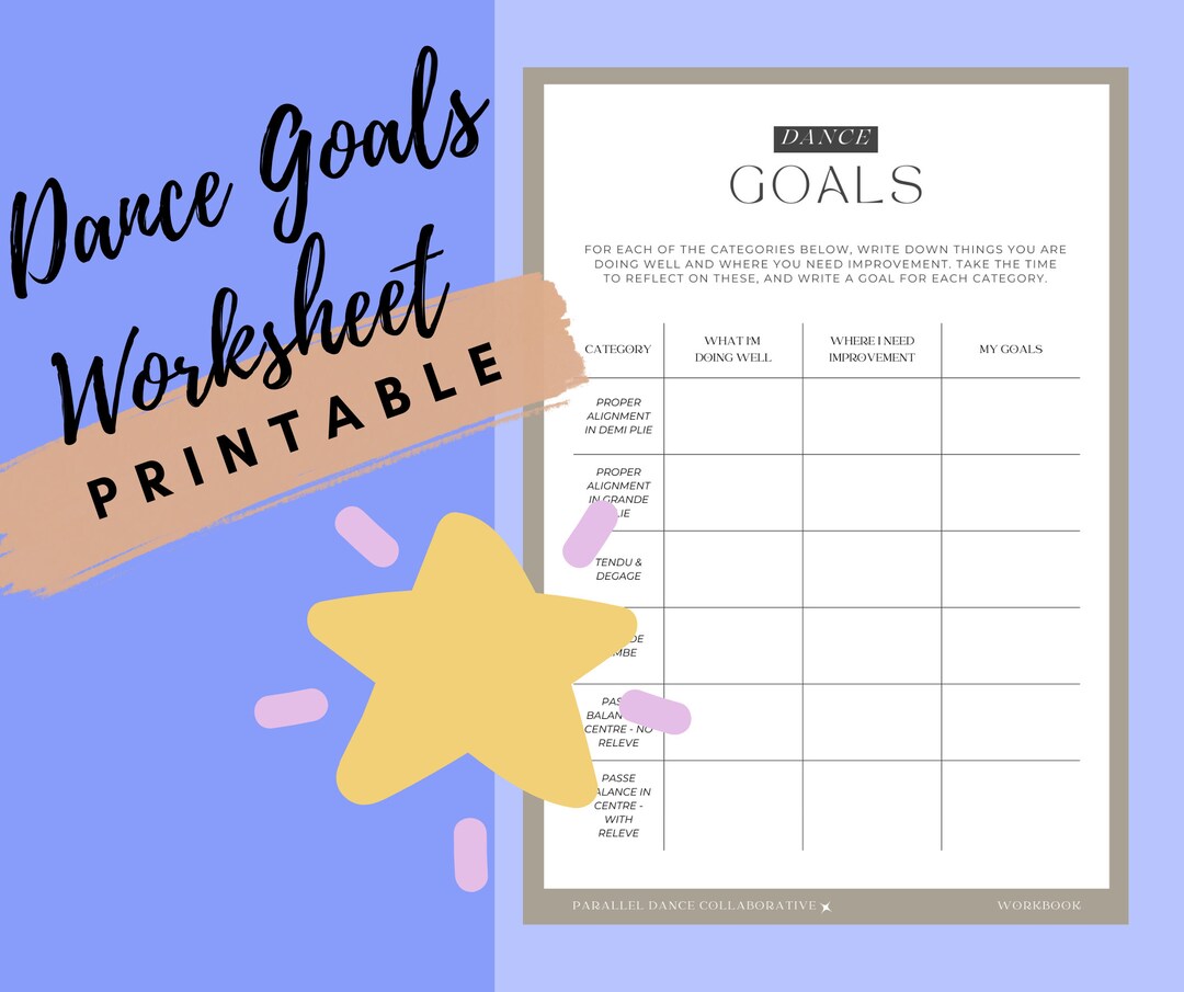 Dance Journaling Pages / Student Dance Journal / Dance Goals ...