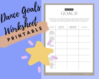 Dance Journaling Pages / Student Dance Journal / Dance Goals ...