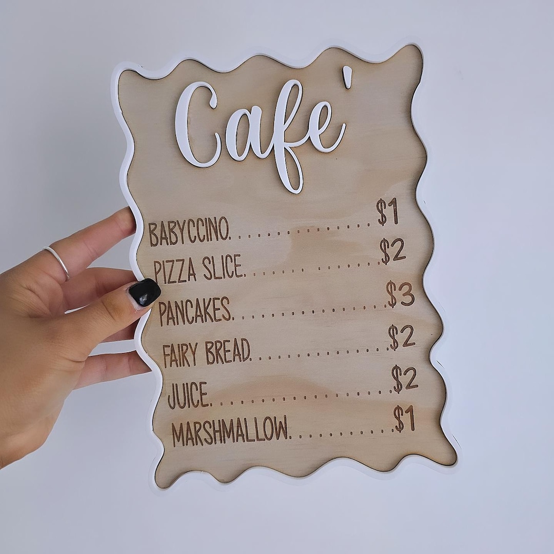 Kids Play Cafe Menu Playroom Decor Montessori Play Mud Kitchen Kids ...