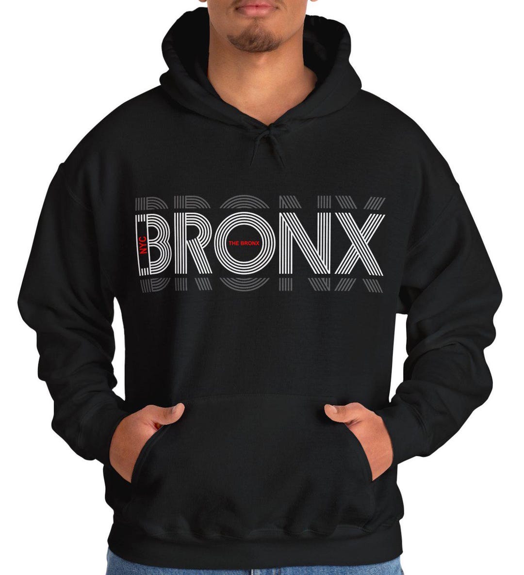 Bronx Typographic Hoodie, Urban City Streetwear, Unisex Pullover ...