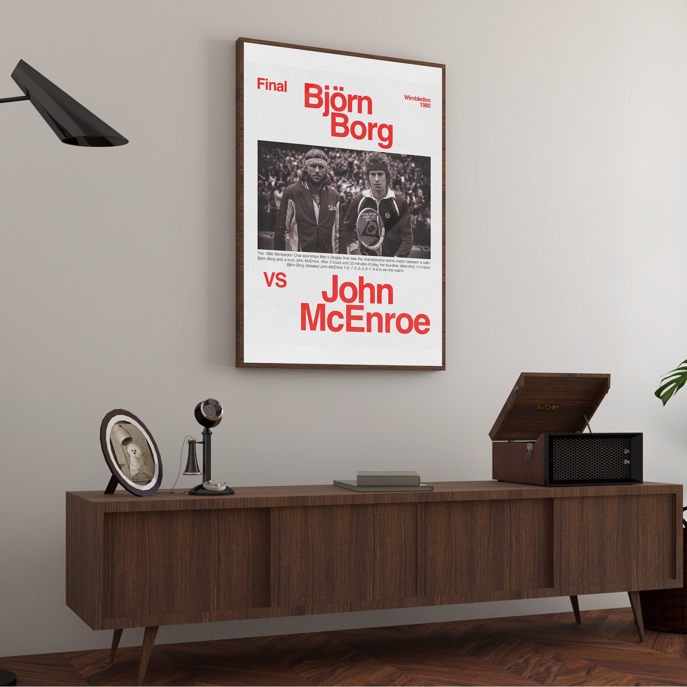 Bjorn Borg, John Mcenroe, Digital Poster, Wimbledon, Tennis Art, Grand ...