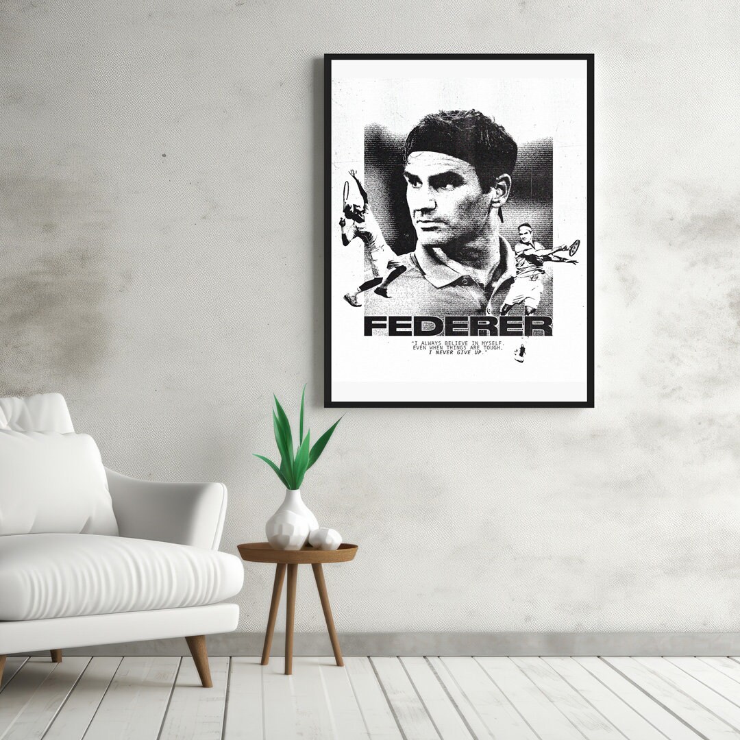 Roger Federer, Digital Poster, 2 Poster Set, Tennis Gift, Federer ...