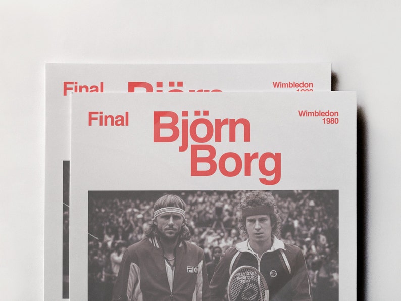 Bjorn Borg, John Mcenroe, Digital Poster, Wimbledon, Tennis Art, Grand ...