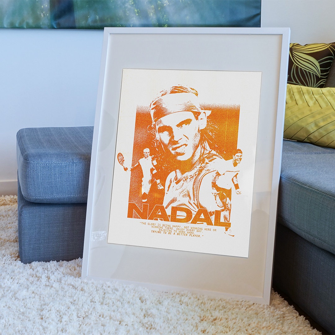 Rafael Nadal Poster, Digital Poster, Set of 2, Tennis Art, Tennis ...