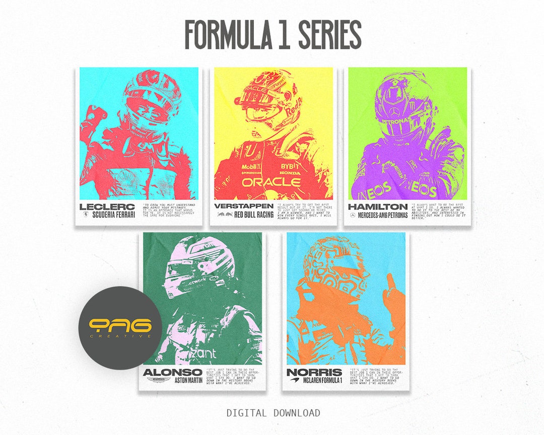 Printable F1 Driver Posters, F1 Wall Art, Poster Digital Download Gift ...