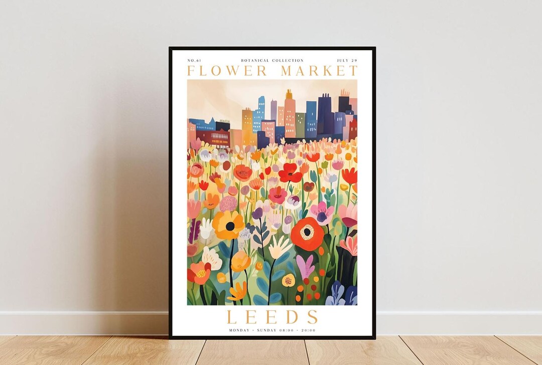 Leeds Flower Market Poster, Leeds Poster, Flower Market Print, Flower ...
