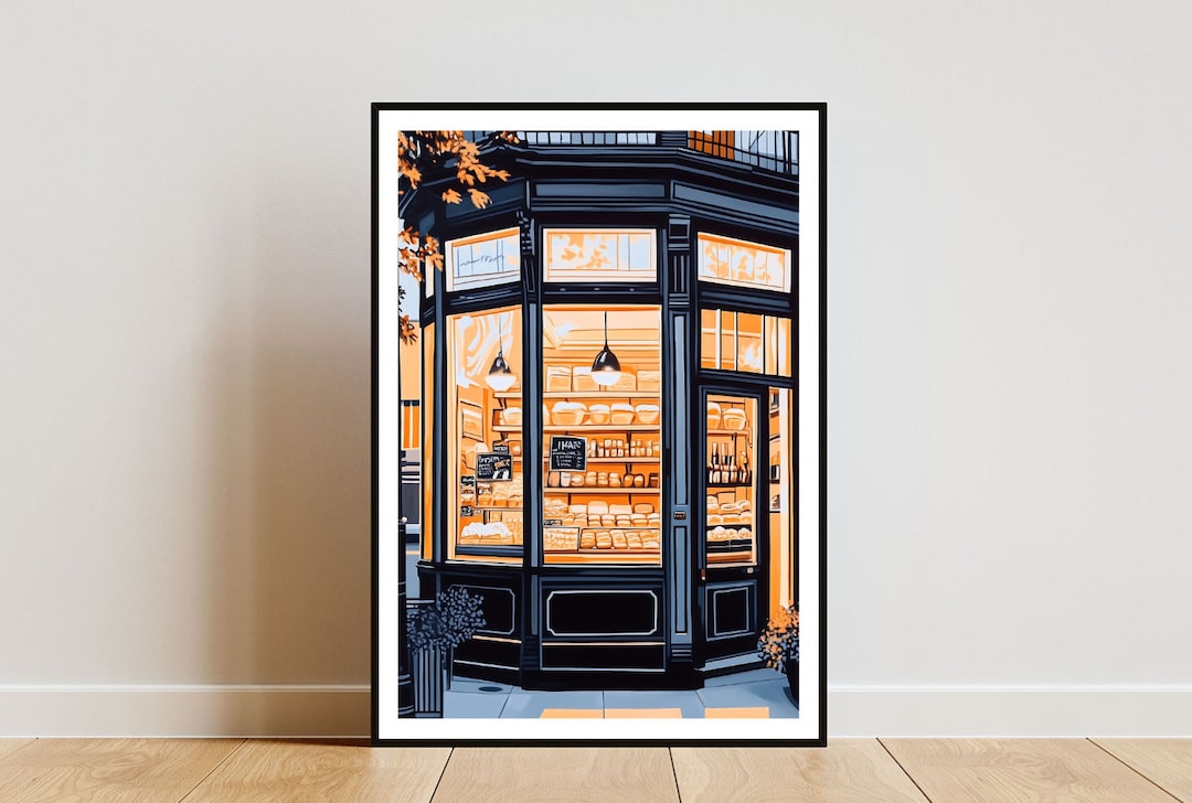 Retro Bakery Painting, Bakery Wall Art, Bakery Art Poster, Coffee Print ...