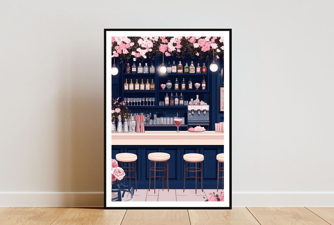 Cocktail Bar Poster, Kitchen Print, Cocktail Bar Wall Art, Bar Wall Art ...