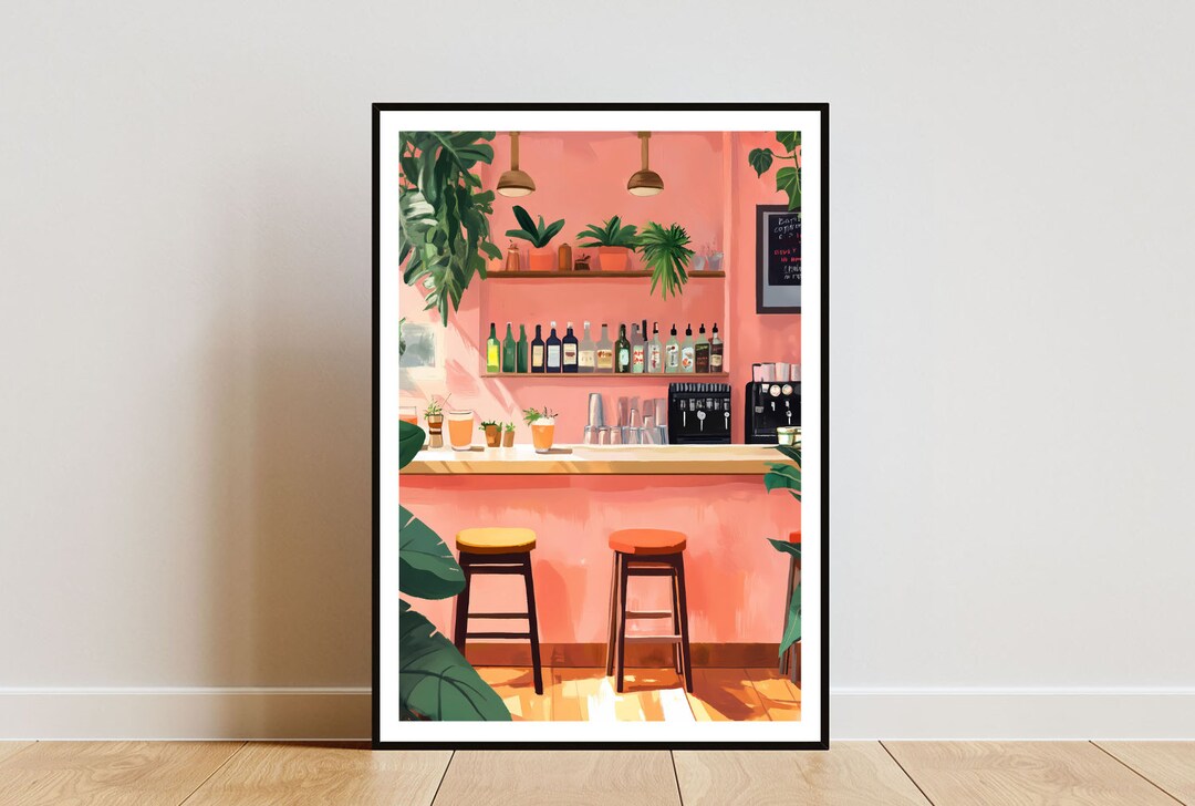 Retro Cocktail Bar Poster, Kitchen Print, Cocktail Bar Wall Art, Bar ...