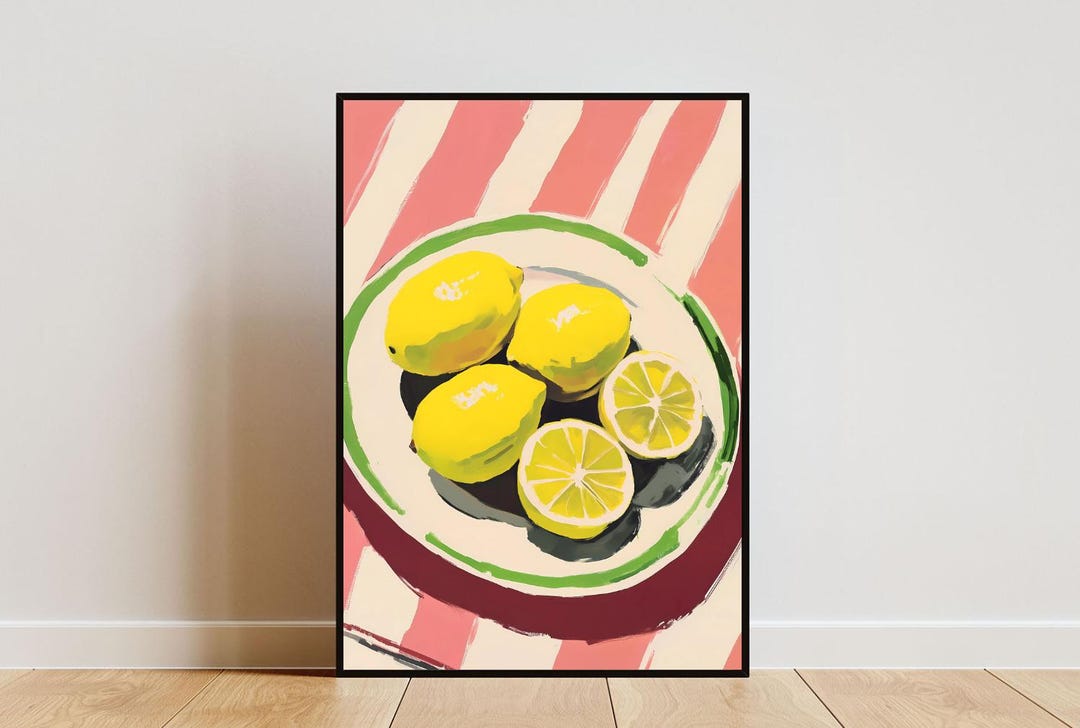 Vintage Lemon Poster, Kitchen Print, Lemon Wall Art, Fruit Poster ...